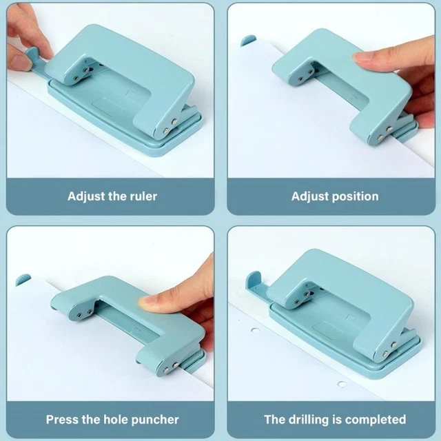2-HOLE PAPER PUNCHER Portable Paper Punch Manual Punching Machine for ...