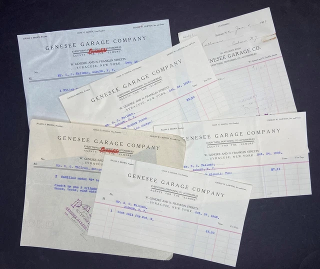 RARE - EARLY Automobile Billhead Group - Cadillac Model G 1908 Purchase ...