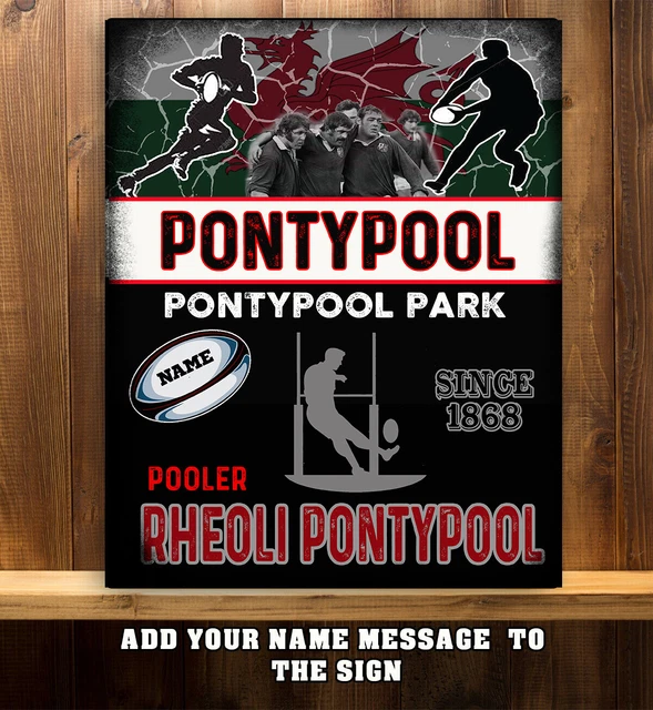 PERSONALISED PONTYPOOL RUGBY FANS WALES RETRO Metal Sign WR10 £8.95 ...