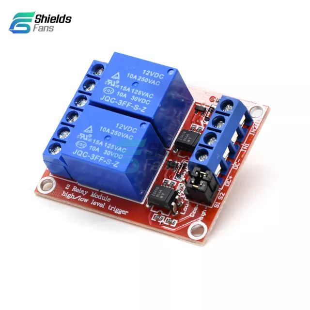 2-CHANNEL 12V RELAY Module Optocoupler High and Low Level Trigger for ...