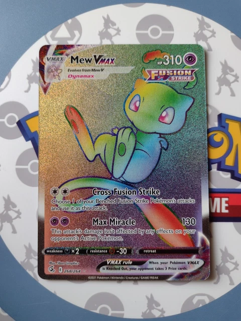 POKÉMON MEW VMAX Rainbow rare 268/264 Mint Fusion Strike #2 £48.95 ...