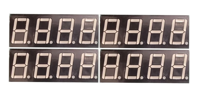 4 PACK 4 Digit 7 Segment LED Display Common Anode 12 Pins Arduino - RED ...