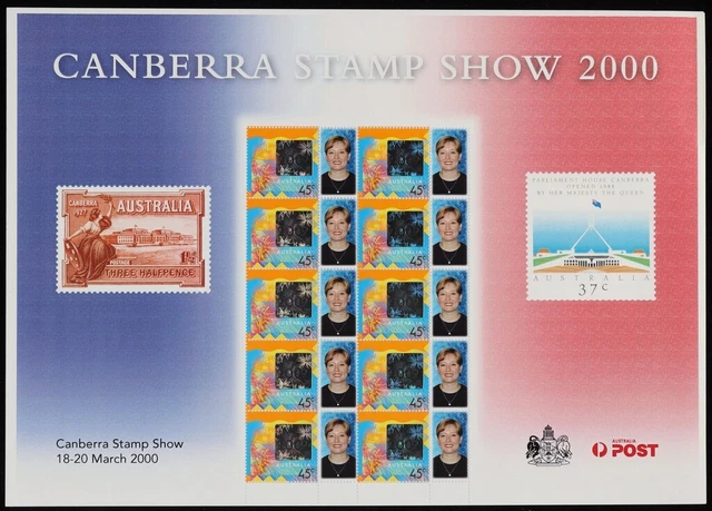 AUSTRALIA 2000 CANBERRA Stamp Show $4.50 SES + imperf proof sheet. MNH ...