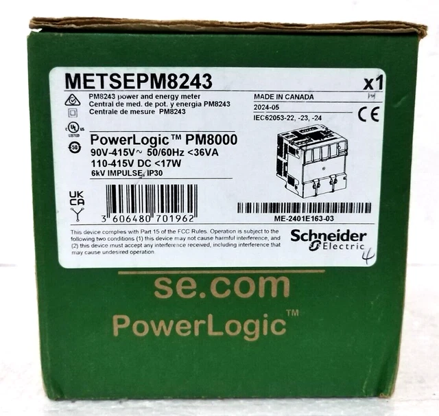 SCHNEIDER ELECTRIC METSEPM8243 PowerLogic PM8000, PM8243 Power and ...