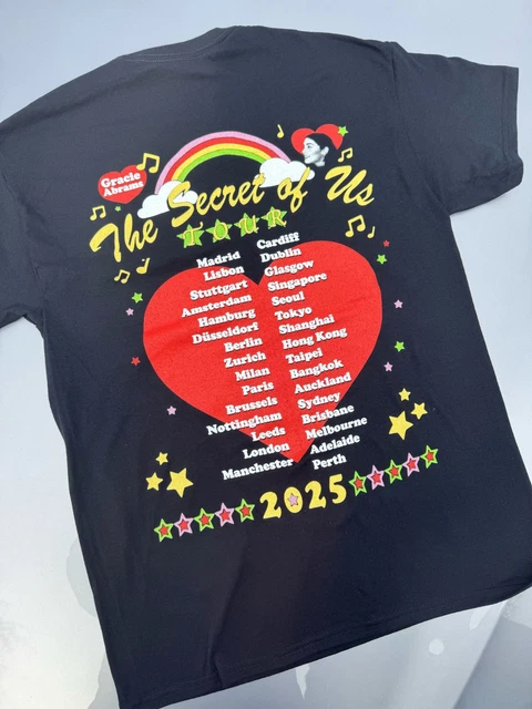 GRACIE ABRAMS THE Secret Of Us 2025 Tour T Shirt Medium £15.26 ...