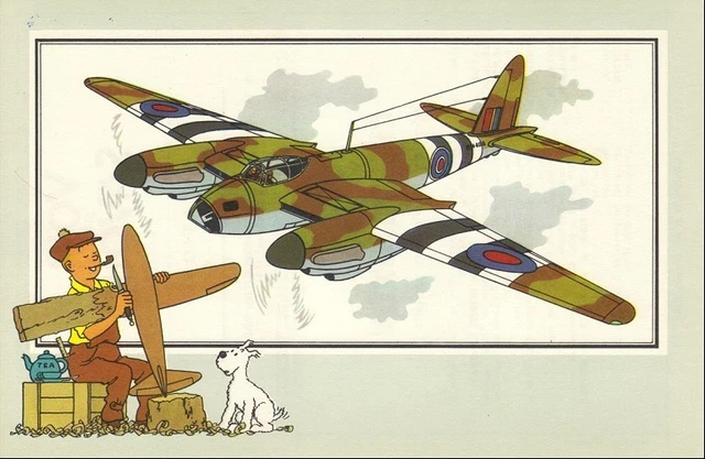 AVION DE HAVILLAND MOSQUITO 1941 RAF TINTIN AVIATION 39 45 Chèque 36 ...
