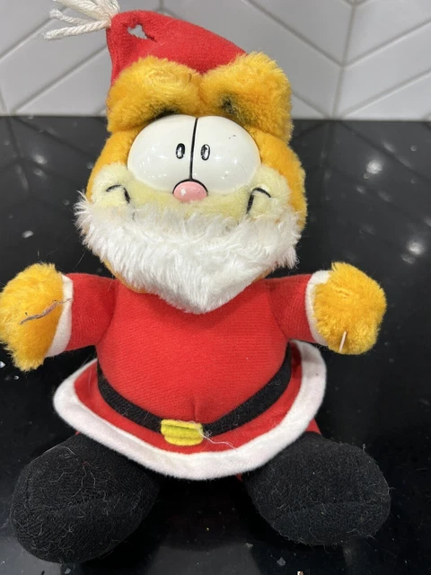 RARE VINTAGE GARFIELD Santa 1990 McDonalds Christmas Plush Stuffy 6 ...
