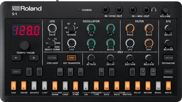 ROLAND AIRA COMPACT S-1 Tweak Synthesizer Digital SH-101 Sound & Step ...