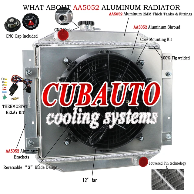 3 RANGÉES ALUMINUM Radiateur shroud fan relay Pour Ford Escort 1971 ...