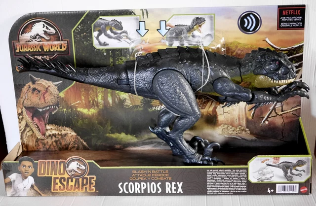 MATTEL JURASSIC WORLD SCORPIOS REX, Camp Cretaceous Slash ‘N Battle ...