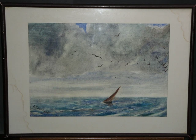 AQUARELLE ENCADRÉE ET signée - Bateau en mer - A. CHAPITEL EUR 200,00 - PicClick FR