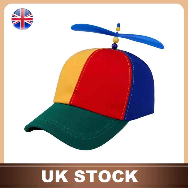 ADULT PROPELLER HELICOPTER Hat adjustable Clown Cap Rainbow design £9. ...