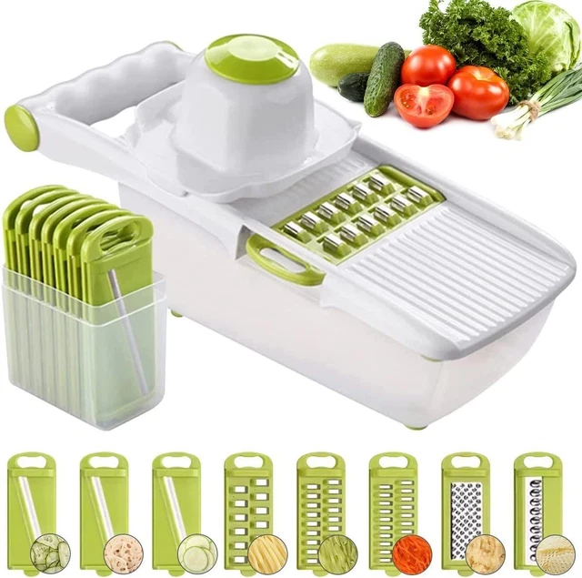 10IN1 MANDOLINE SLICER Julienne Cutter Fruit Vegetable Chopper Peler ...