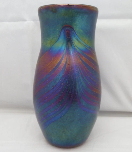 JOHN DITCHFIELD / Glasform Glass Art Vase Blue/Green/Purple (Unsigned ...