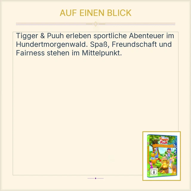 DISNEY TIGGER & Puuh Sportspaß DVD Kinderfilm Animationsfilm Deutsch ...
