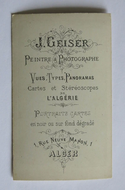 J GEISER, PHOTOGRAPHIE ancienne, Alger, Algérie, orientalisme, jeune ...