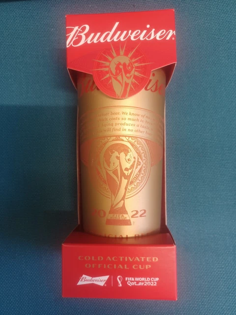 BUDWEISER COLD ACTIVATED Cup Aluminium Gold Limited Edition Qatar 2022 ...
