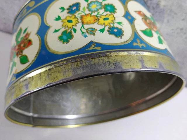 VTG GRAY DUNN Biscuit Tins Embossed Floral Design, Scotland (Red or ...