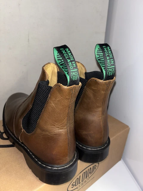 SOLOVAIR BROWN GAUCHO Crazy Horse Leather Chelsea Boots Size 8.5 New ...