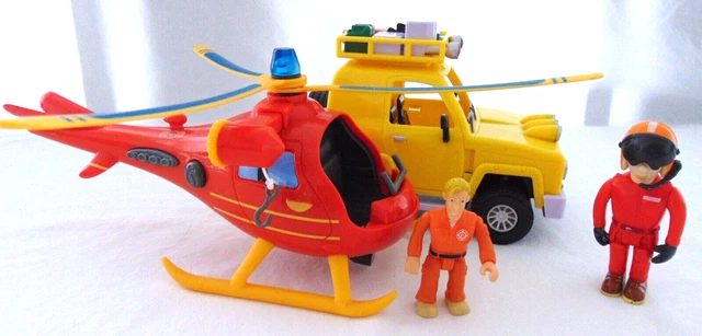 FIREMAN SAM - TOM THOMAS FIGURES WITH 4x4 RESCUE JEEP & LIGHT / SOUND ...