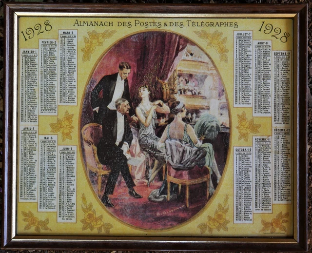 TABLEAU REPRODUCTION DU calendrier des postes 1928 EUR 3,00 - PicClick FR