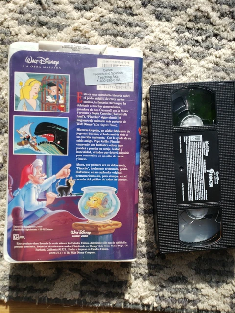 WALT DISNEY LOS Clasicos "Pinocho" Pinochio Spanish Language VHS Tape ...