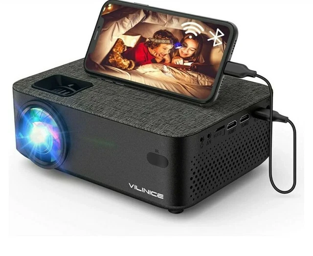 WIFI PROJECTOR, VILINICE Bluetooth Mini Projector with Screen Mirroring ...