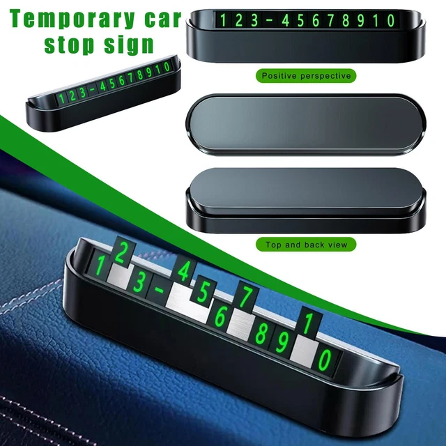 TEMPORARY PARKING SIGN Hidden Number Plate Cartoons Car 3 Phone ...
