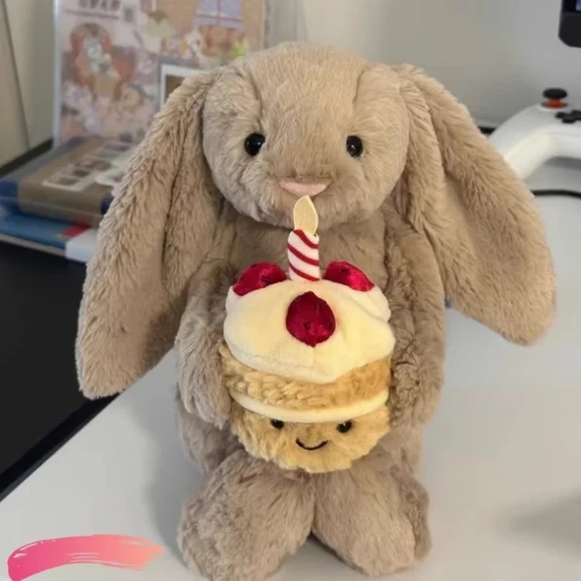 JELLY CAT BASHFUL Bunny Beige Birthday Cake New Brand Birthday Gift For ...