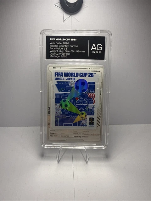 MDM FIFA WORLD Cup 26 2026 Philadelphia Samoa USA Trading Card AG .999 ...