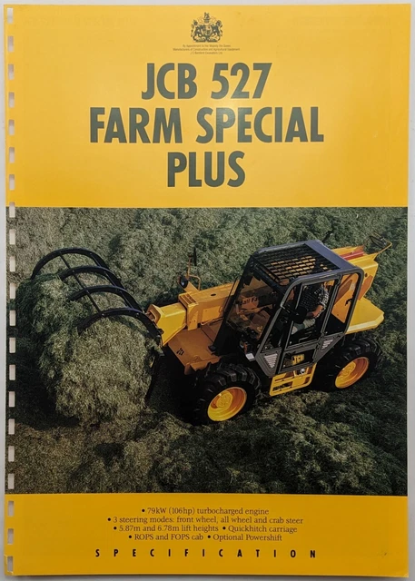 ORIGINAL JCB 527 Farm Special Loader Sales Brochure, 1994 £8.00 ...