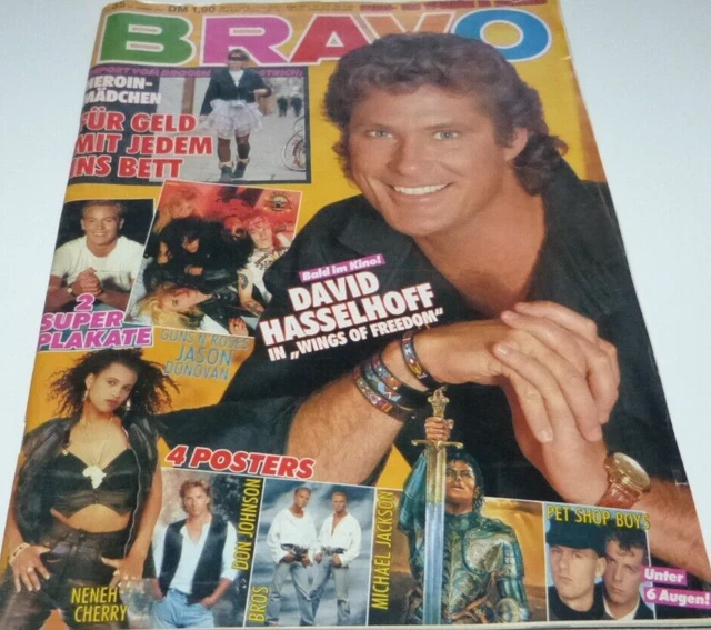 BRAVO 35/1989 DAVID Hasselhoff/Otto Waalkes/Superplakat Guns n Roses ...