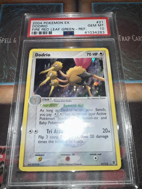 POKEMON EX FIRE Red Leaf Green DODRIO 21/112 REVERSE HOLO FOIL PSA 10 ...