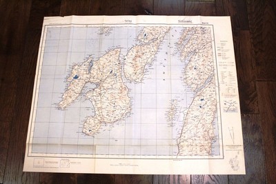 WW2 ORIGINAL GERMAN Operation Sea Lion Map of Scotland Islay Area EUR ...
