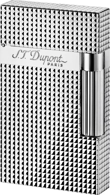 ST DUPONT LINE 2 Diamond head lighter with silver finish, Gift Box ...