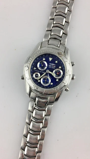 OROLOGIO SECTOR ADV 6500 Quarzo Chrono Swiss Acciaio Manca Vetro Non ...