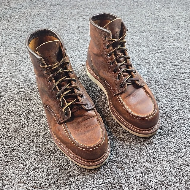 RED WING HERITAGE 6" MOC Toe Boot Mens Size 8.5 2E Brown Leather Boots ...