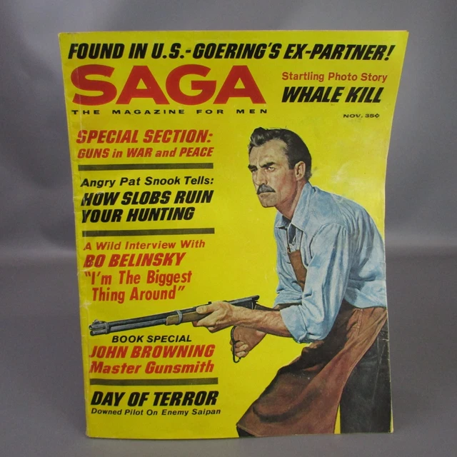 SAGA: THE MAGAZINE For Men November 1962 Whale Kill Bo Belinsky John ...