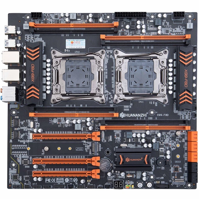 MOTHERBOARD EATX X99 Double CPU LGA 2011 V3 Xeon 8 X DDR4 ECC Server PC ...