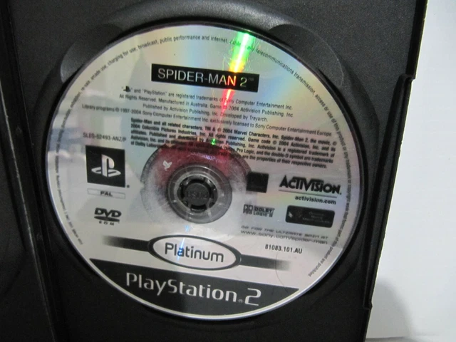 SPIDER-MAN 2 PS2 Game Spiderman Playstation 2 Activision Platinum Dvd ...