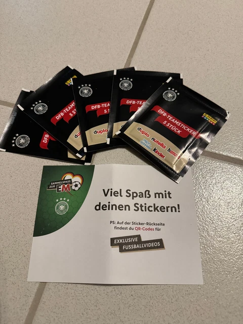 PANINI FERRERO SAMMELSPASS 5 Tüten a 5 DFB Teamsticker Euro 2024 Neu ...