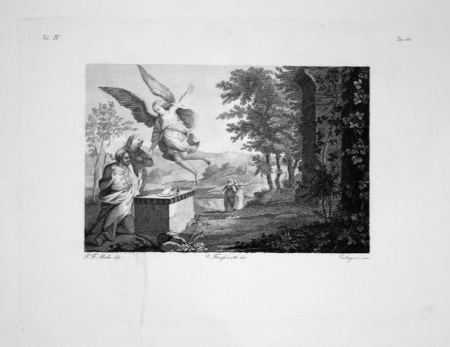 PIER FRANCESCO MOLA Apparition Ange Parents Samson Gravure À L'Eau ...