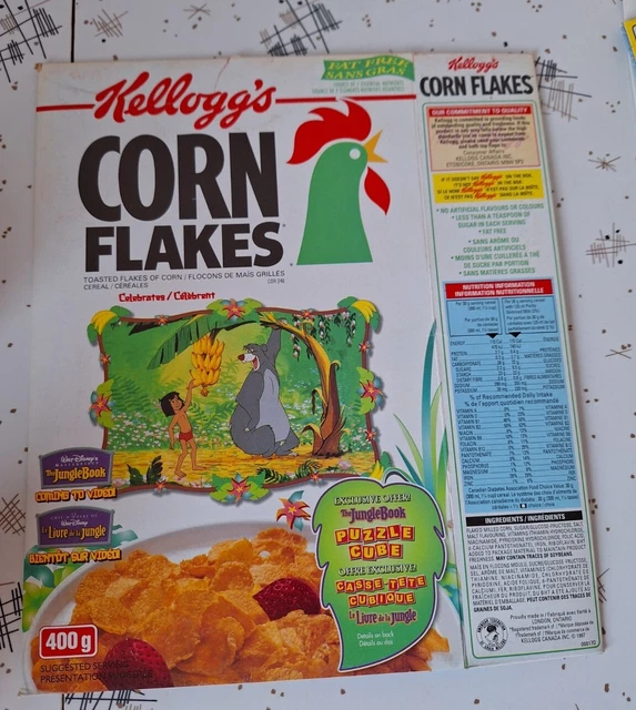 KELLOGG'S CORN FLAKES Cereal Box Disney's Jungle Book $12.99 - PicClick