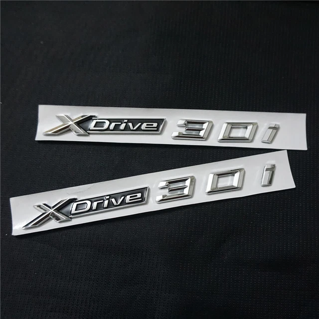 2X SILVER CHROME XDrive 30i Plastic Decal Sticker Badge Emblem F01 ...