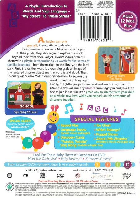 BABY EINSTEIN BABYS Favorite Places First Words Around Town ~ DVD FREE ...