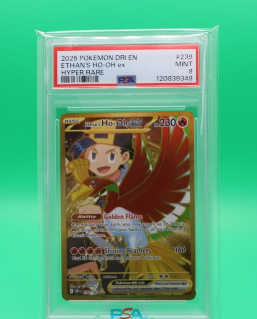 POKEMON 2025 DESTINED Rivals Ethan's Ho-Oh EX Hyper Rare Card 239/182 ...