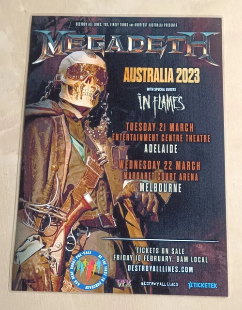 MEGADETH 2023 AUSTRALIA TOUR POSTER - Laminated - Perfect To Frame ...