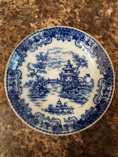 ANTIQUE FORD & Sons Burslem Flow Blue "Geisha" Pattern Shallow Dish 5. ...