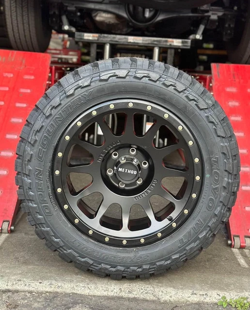 20X10 METHOD MR305 MATTE BLACK WHEELS RIMS 33"TOYO OPEN COUNTRY MT ...