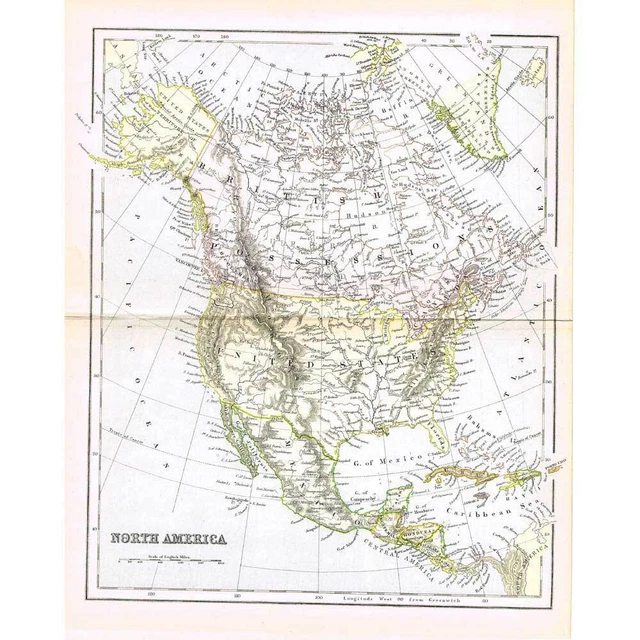 MAPPA ANTICA 1885 - Nord America - Milners Tour of the World EUR 14,20 ...